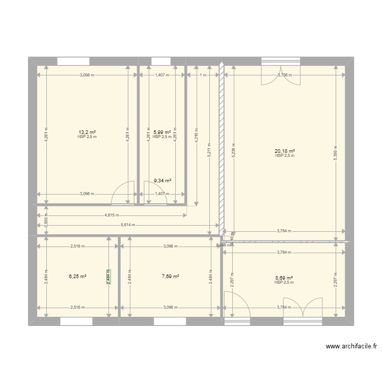 logement F4 - Plan 7 pièces 71 m2 dessiné par cistech