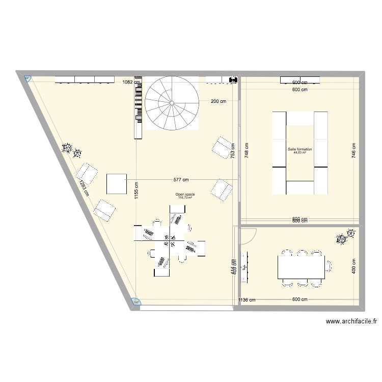 Locaux administratifs - Plan dessiné par Natacha13