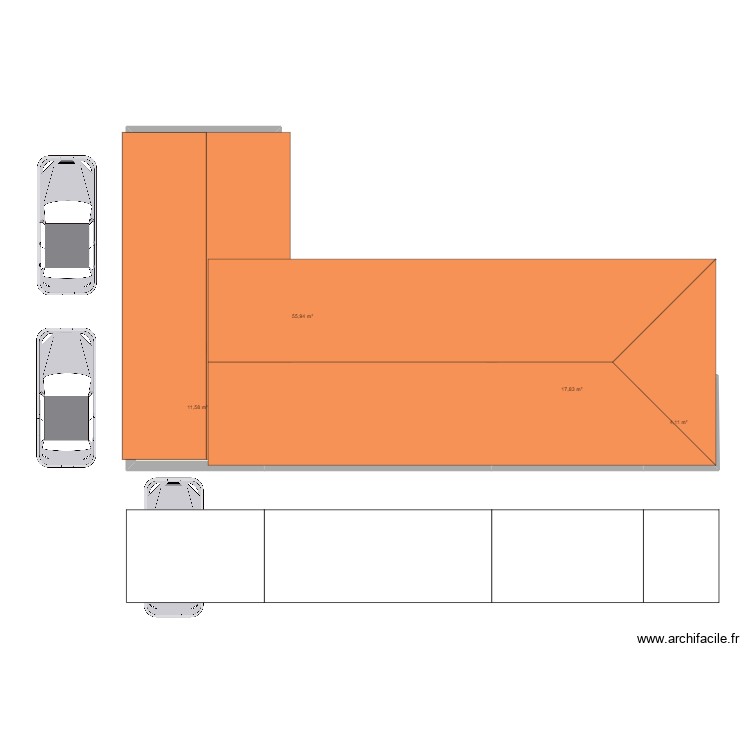 800 - Plan 4 pièces 89 m2 dessiné par prouvot