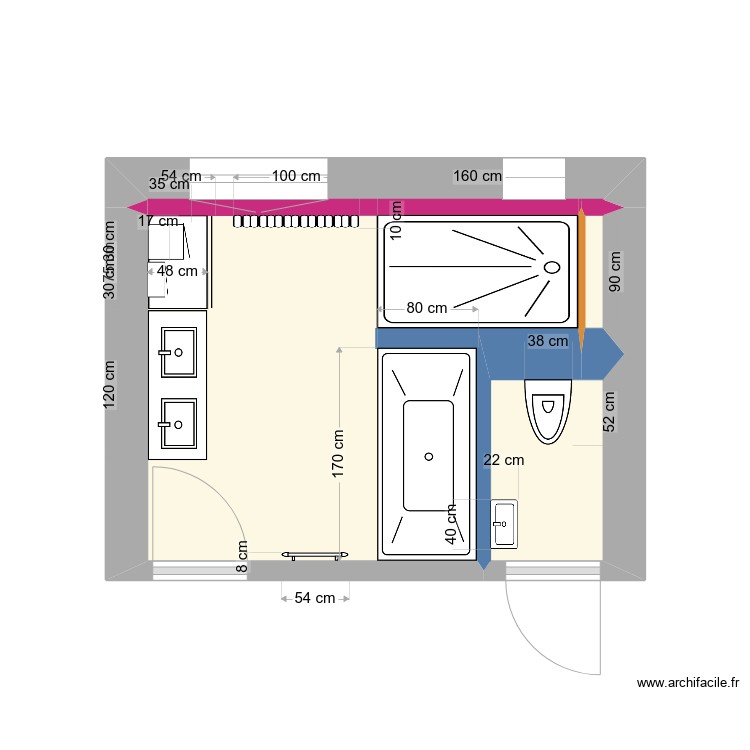 plan-sdb - Plan 4 pièces 9 m2 dessiné par flob92