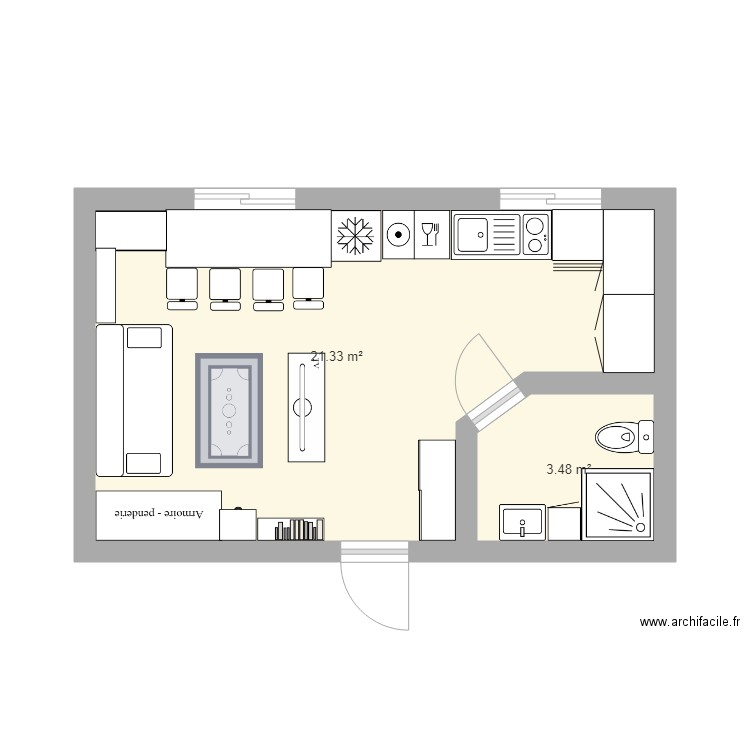 Studio paris - Plan dessiné par Clem4743