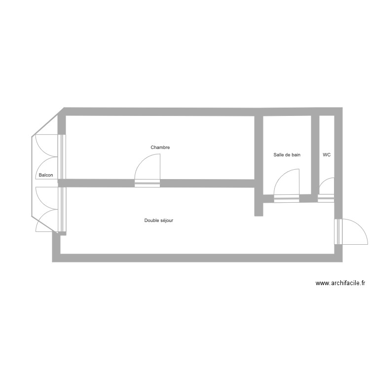 Plan Appartement T1 - Plan dessiné par paudu