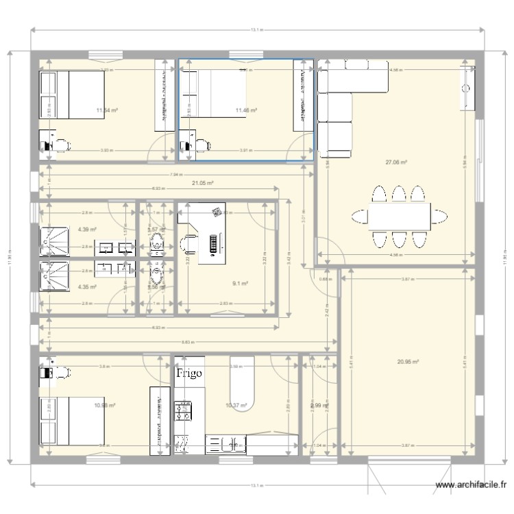 maison rectangle - Plan dessiné par bjaw7519