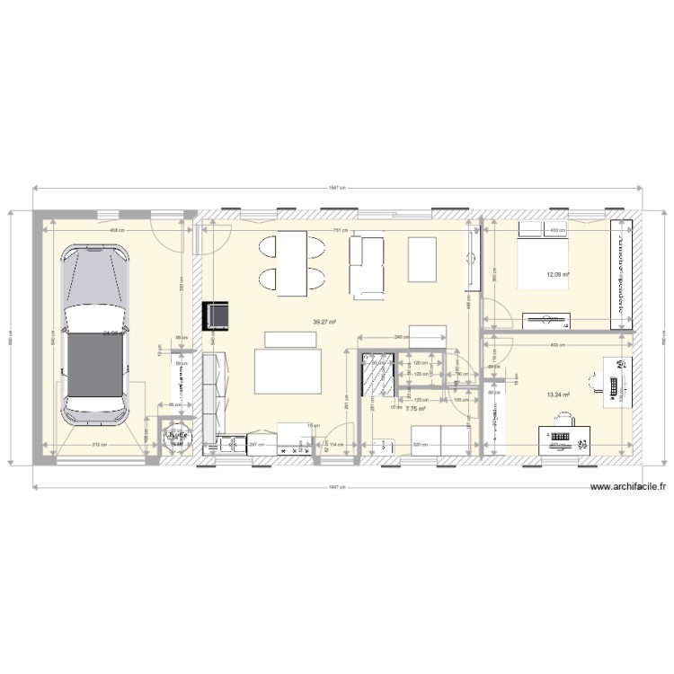 Plan – plan 74m2 – Par kyraelle ️ | ArchiFacile