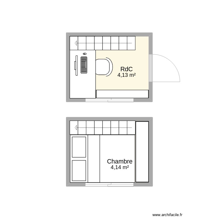 nano house - Plan 2 pièces 8 m2 dessiné par roipoussiere