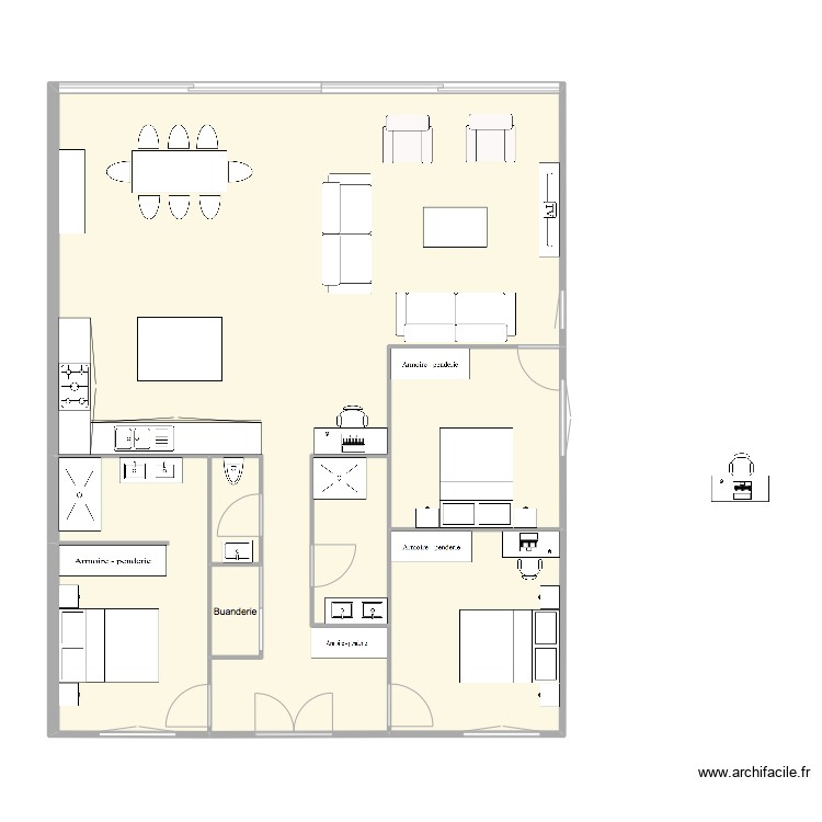 Plan avec meuble - Plan dessiné par Guillaumebordeaux