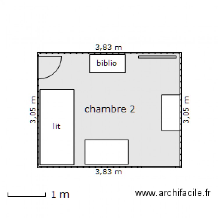 chambre 2 - Plan dessiné par bazinam