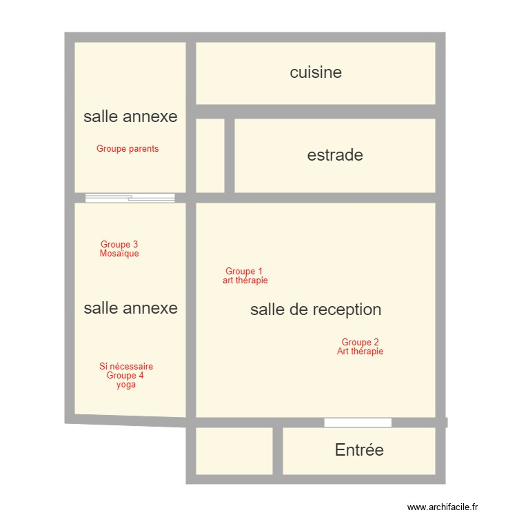 salle des fêtes - Plan dessiné par BELLIARD33590