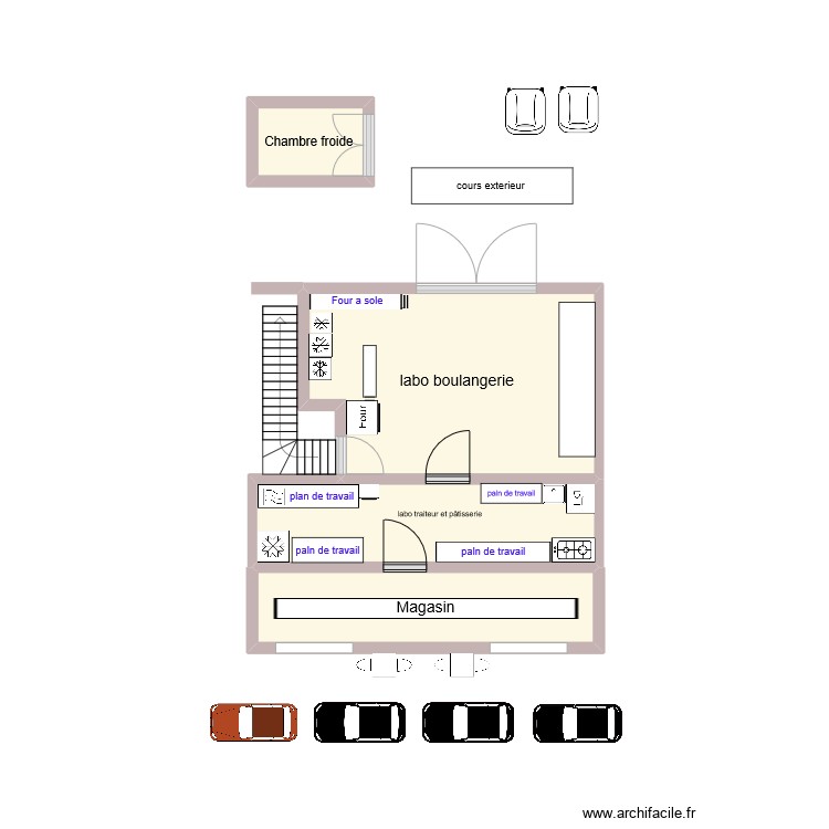 Plan du laboratoire - Plan 4 pièces 15 m2 dessiné par jadou21