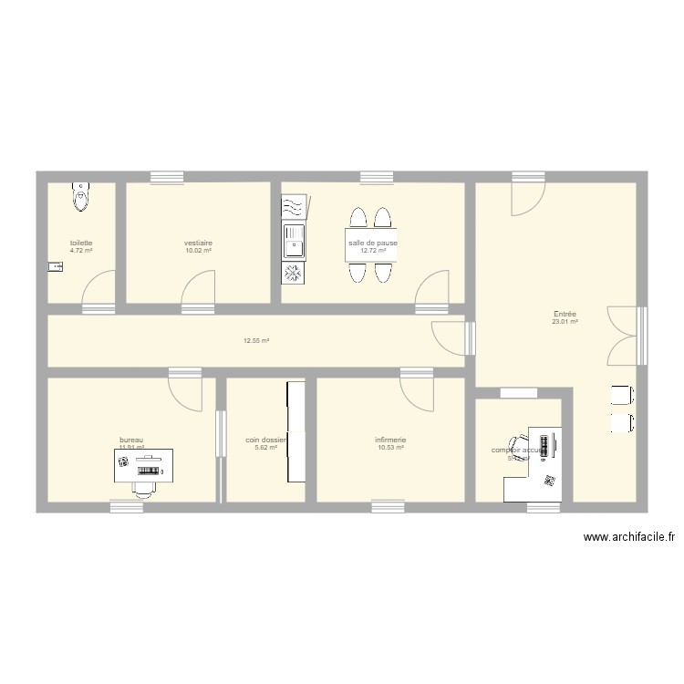 locaux administratif - Plan dessiné par momo2929