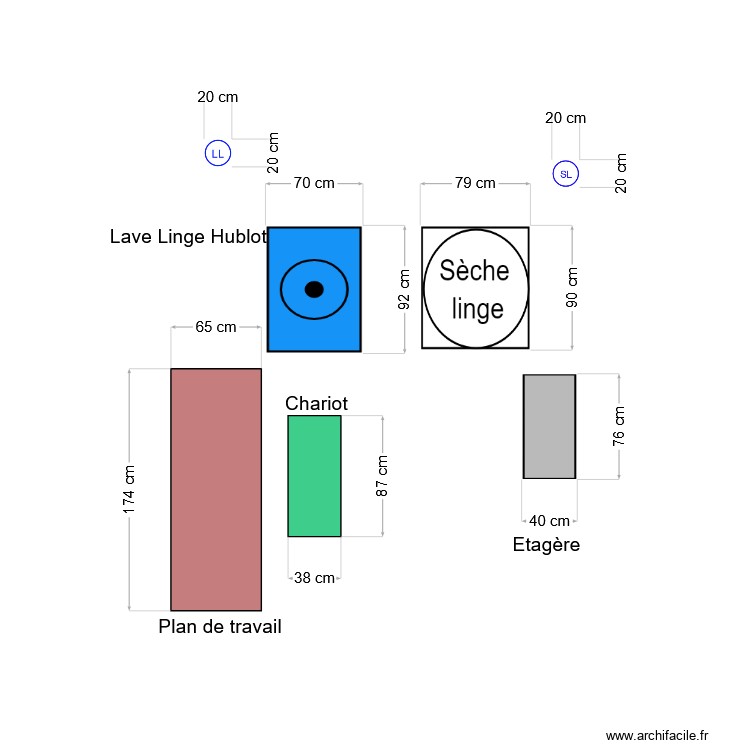 Plan – machines à laver – Par sylvain44vdn ️ | ArchiFacile