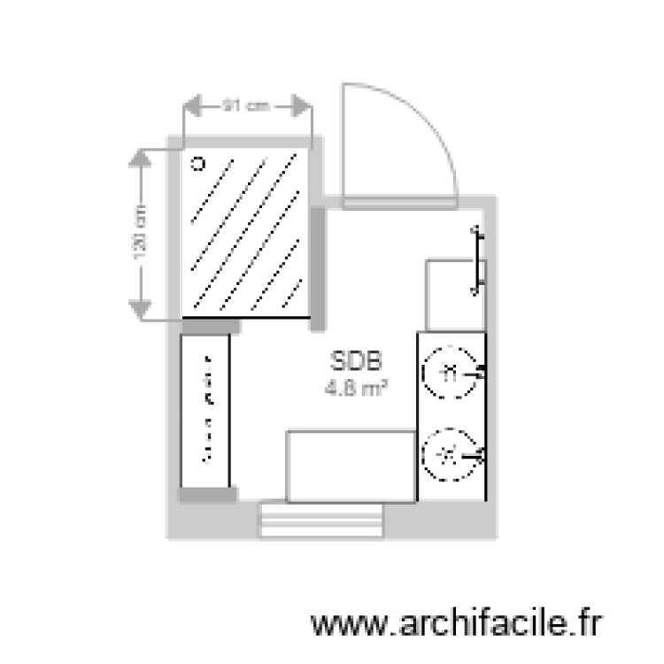 Plan – SDB Douche – Par chatenet franck ️ | ArchiFacile