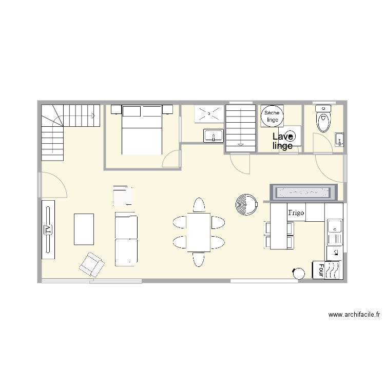 Chal heureux rdc - Plan 6 pièces 33 m2 dessiné par tifenp