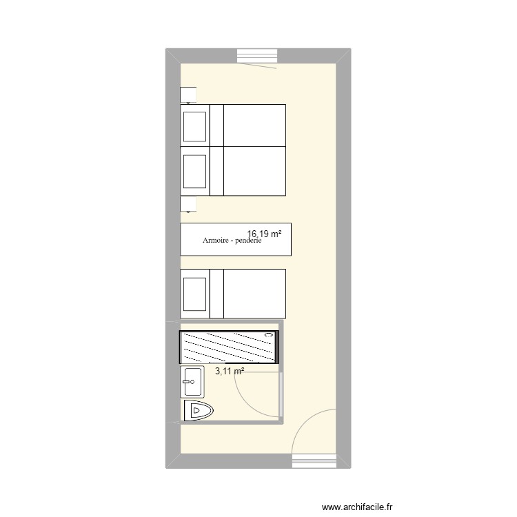 C40 - Plan 2 pièces 19 m2 dessiné par cecile736839