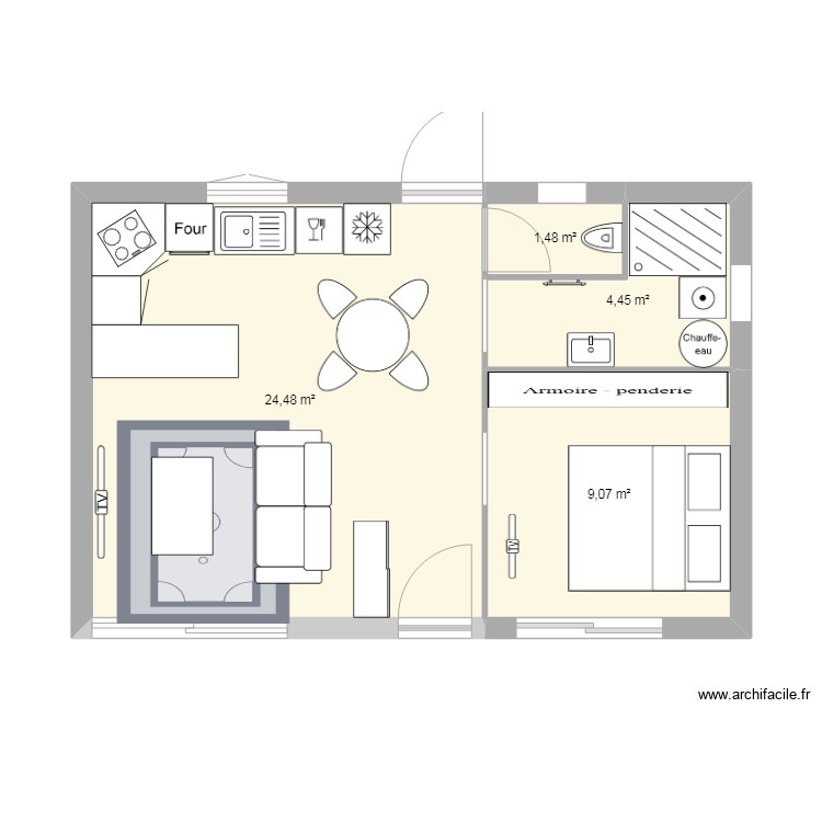 LOFT 1 - Plan 4 pièces 39 m2 dessiné par GAVFAFA30