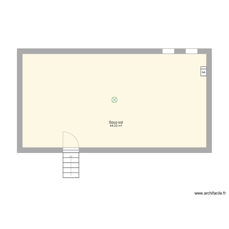 Plan Sous Sol - Plan 1 pièce 44 m2 dessiné par HiiiZi
