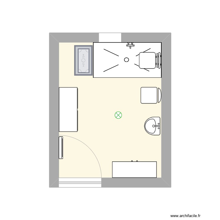 E33 douche - Plan 1 pièce 10 m2 dessiné par lounallr5