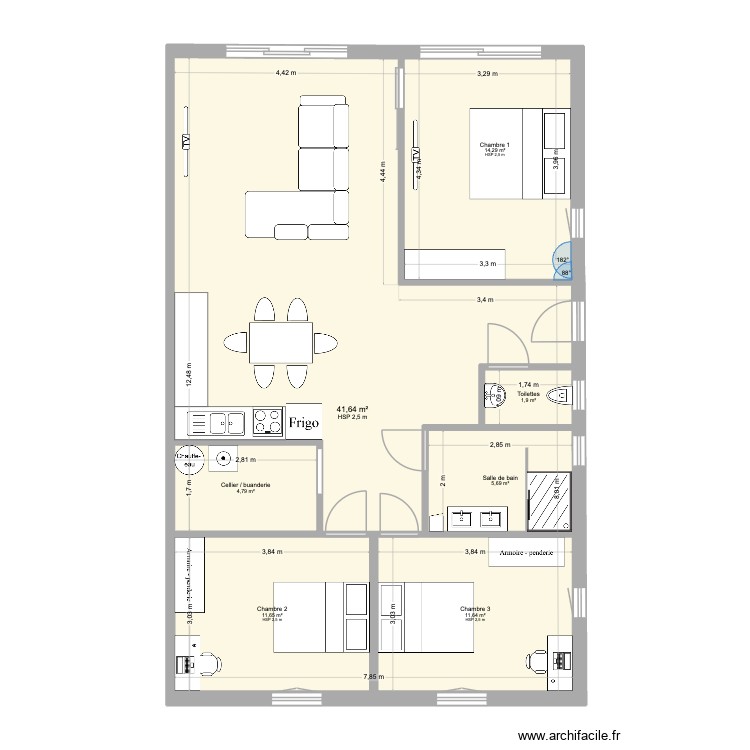 Plan zephyr 1 - Plan 9 pièces 100 m2 dessiné par stoure82