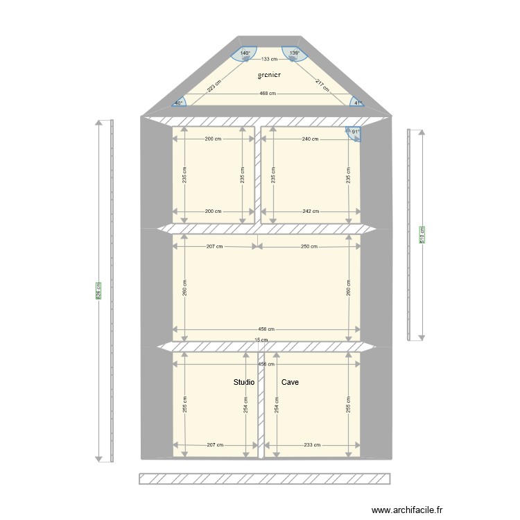 Plan – pignon gauche – Par David0103 ️ | ArchiFacile