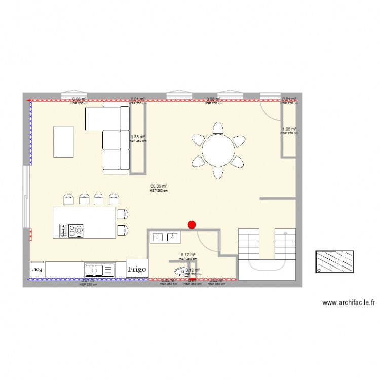 RDC Saint Pierre de Boeuf conduit de cheminée - Plan dessiné par pesaresi