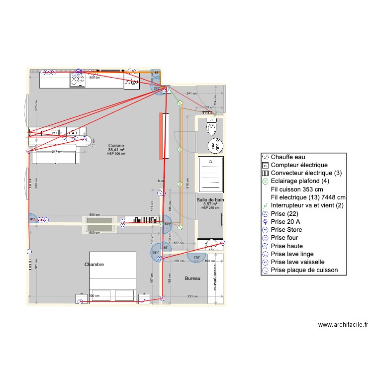 schema-elec - Plan 5 pièces 63 m2 dessiné par RichardVic