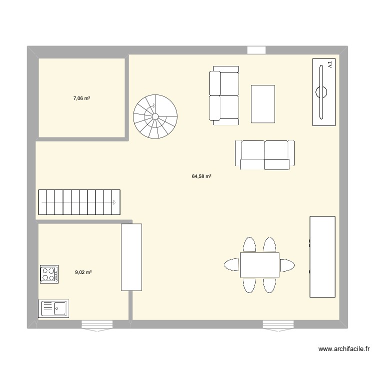 Appart - Plan 3 pièces 89 m2 dessiné par jano10