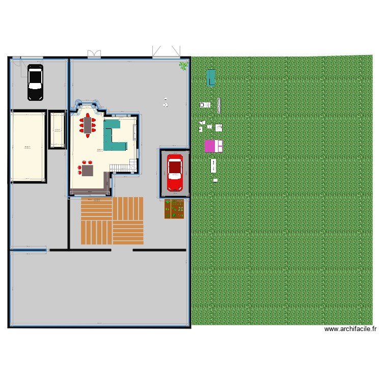MAISON RDC 1 - Plan dessiné par Nounouche93
