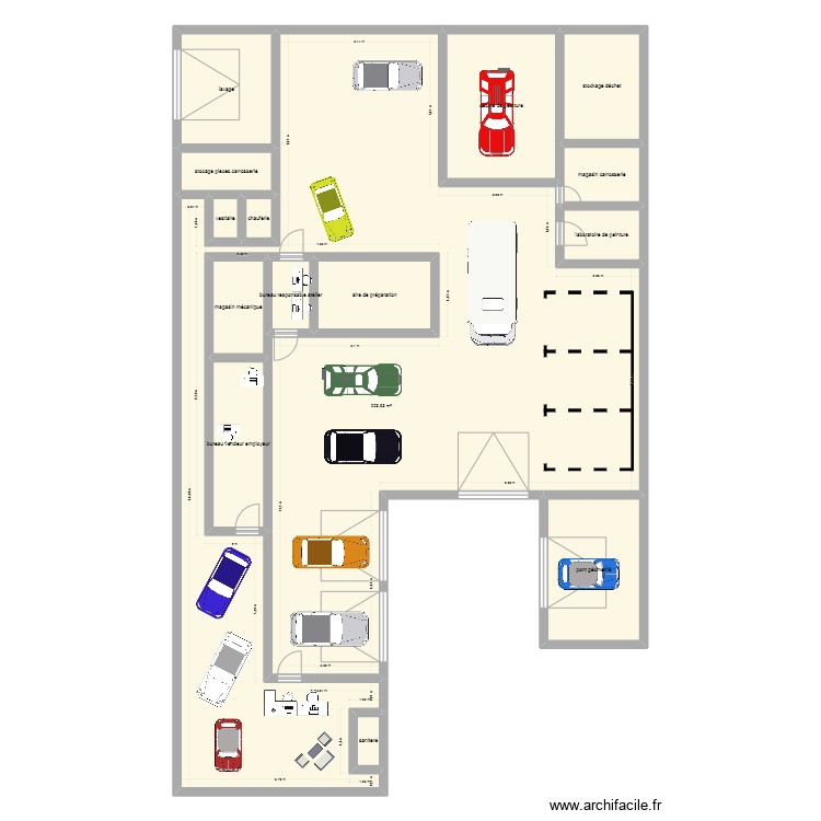 Carrosserie - Plan dessiné par trisomique