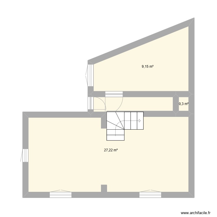 Tours - Plan 3 pièces 37 m2 dessiné par LILI ARCHI