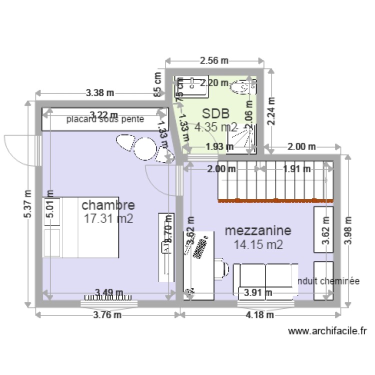 maison foret étage - Plan dessiné par muriel22
