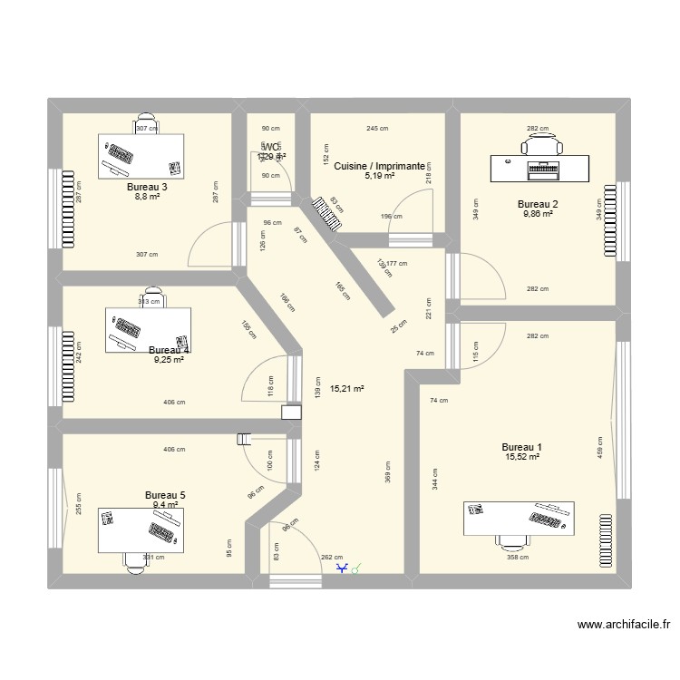 Pontoise - Plan 8 pièces 75 m2 dessiné par Pontoise2023