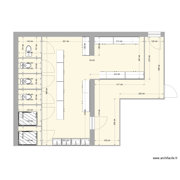 vestiare 1 - Plan dessiné par Baptiste AMC