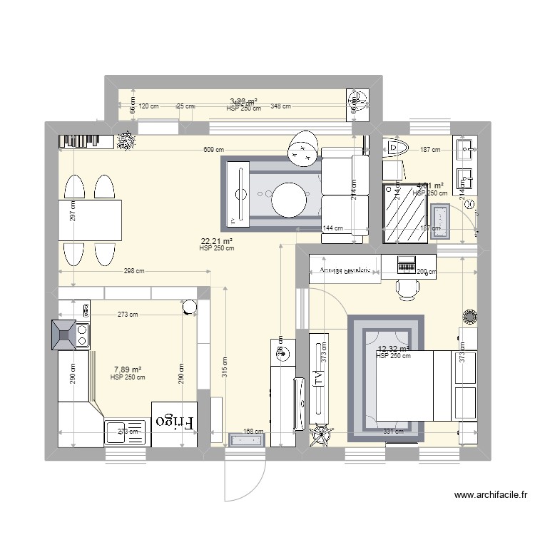 Plan Appartement 50m2 Rectangulairenull