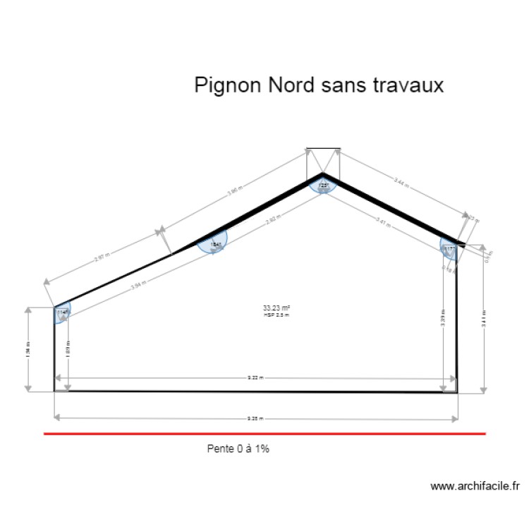 Plan – Pignon Nord sans travaux – Par PABRY ️ | ArchiFacile