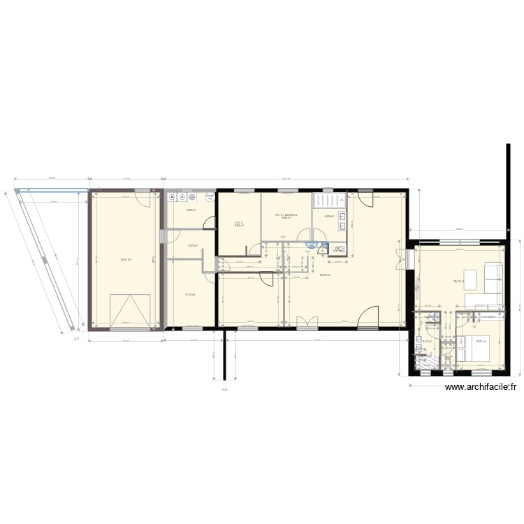 Plan ensemble 1 - Plan 13 pièces 186 m2 dessiné par Alexarchi01