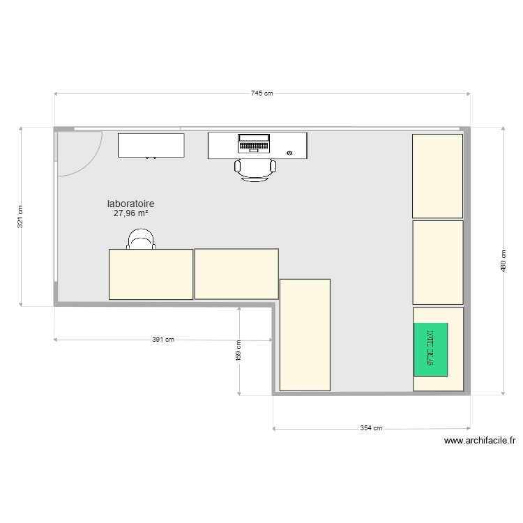 Laboratoire - Plan dessiné par corinneLG