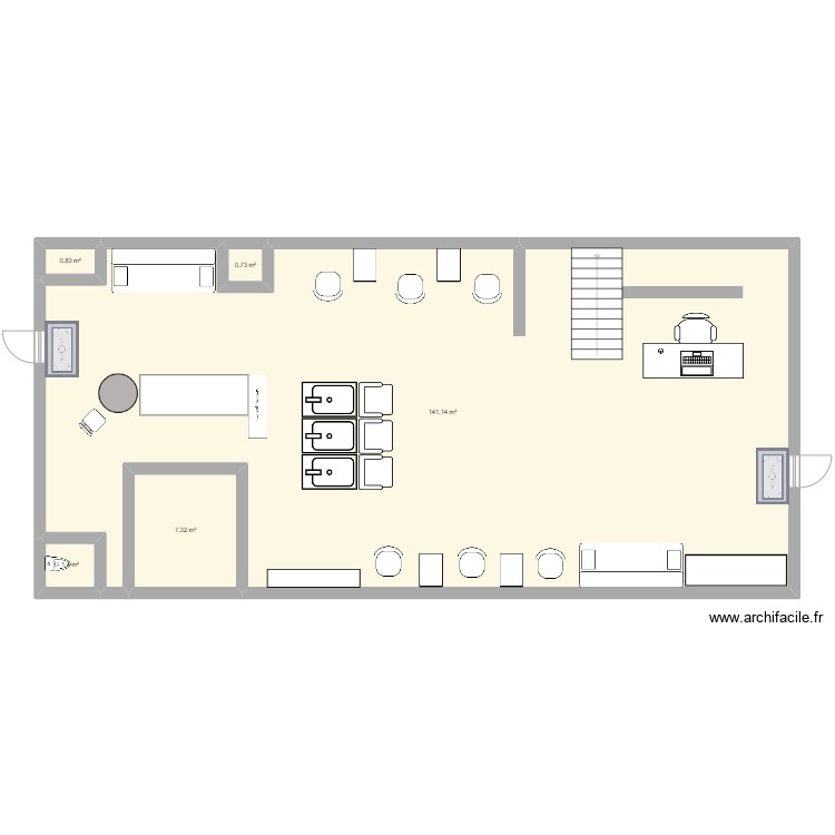 Plan Salon - Plan 5 pièces 151 m2 dessiné par emmable