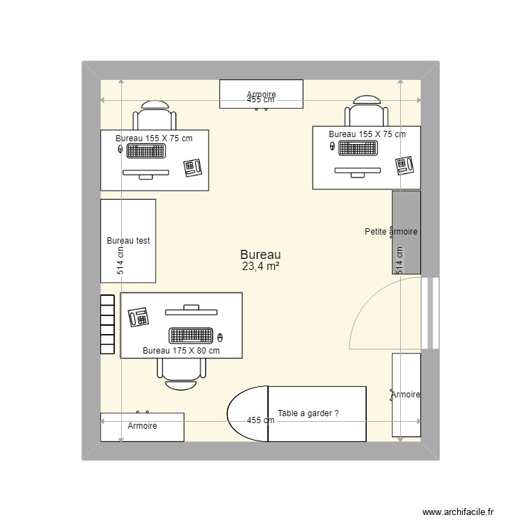 Bureau B2 - Plan dessiné par Uesugi