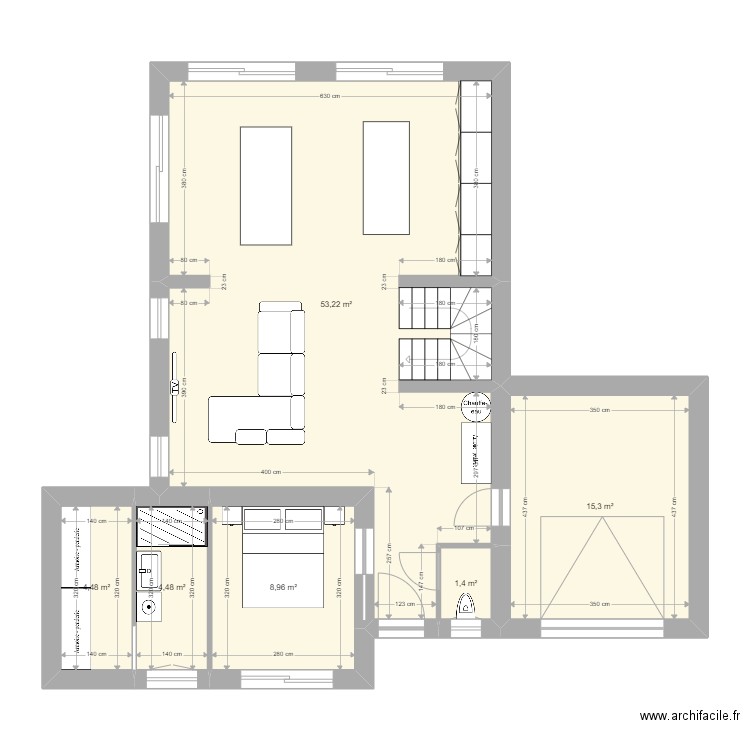 Maison RdC - Plan dessiné par Paupal
