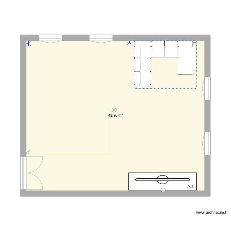 plan theo - Plan 1 pièce 49 m2 dessiné par theo...