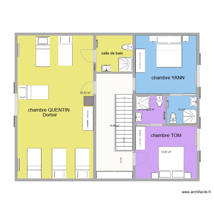 GDF Etage - Plan dessiné par giteRDC