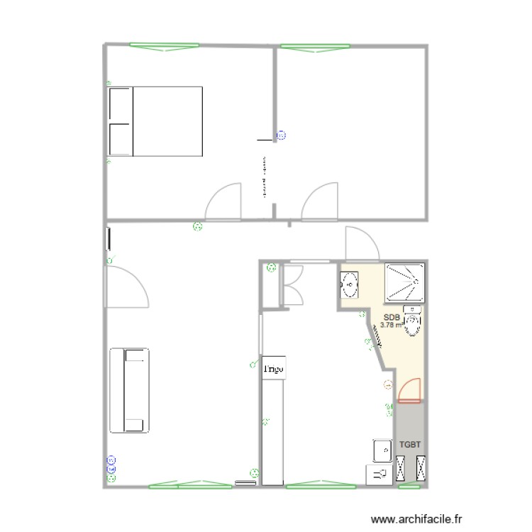 logement gardien - Plan dessiné par CASSAN34