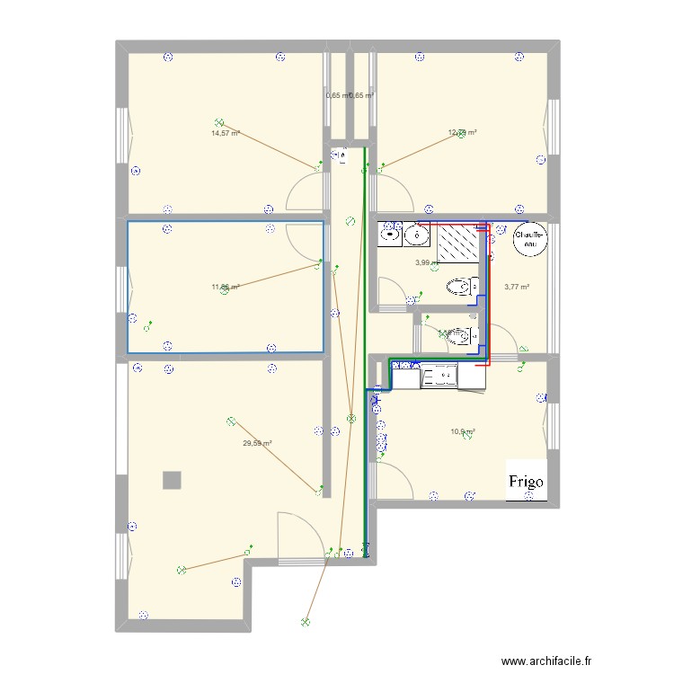 1014 Sétif - Plan 10 pièces 90 m2 dessiné par younes1719