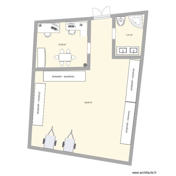123 - Plan 3 pièces 89 m2 dessiné par Brillolesa