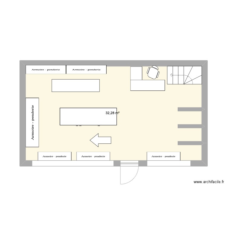 Oliver - Plan 1 pièce 32 m2 dessiné par LauWai
