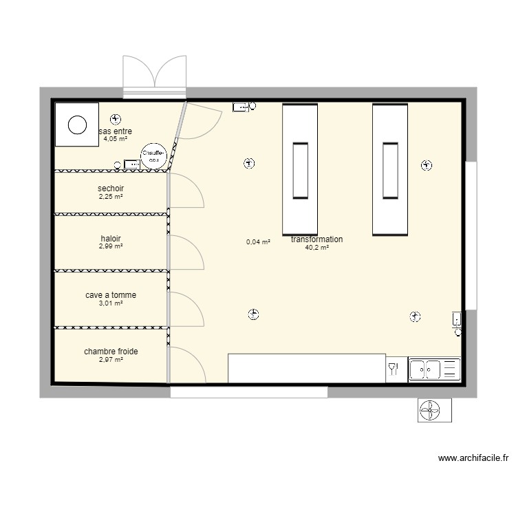 fromagerie - Plan 7 pièces 114 m2 dessiné par arquillere01140