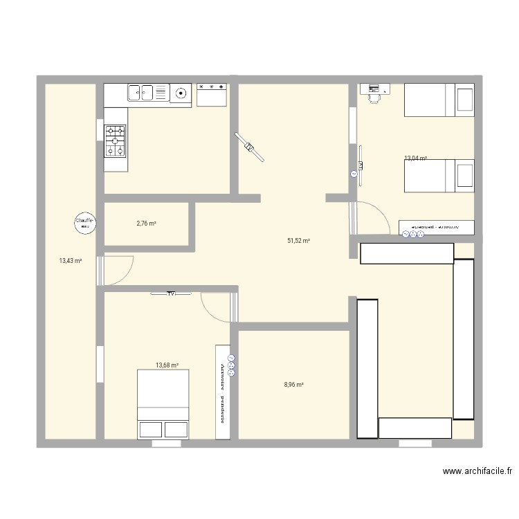 nasser - Plan 6 pièces 103 m2 dessiné par xaxa123