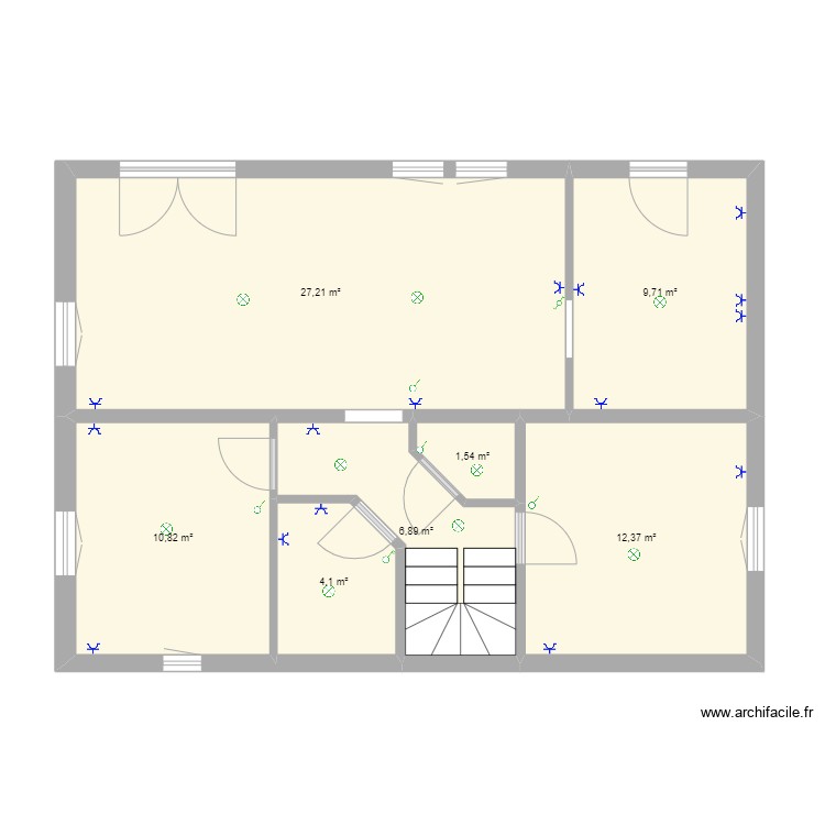 plan câblage électrique Ethe - Plan 7 pièces 73 m2 dessiné par goff3222