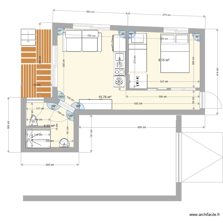 cabanon - Plan dessiné par vitanova