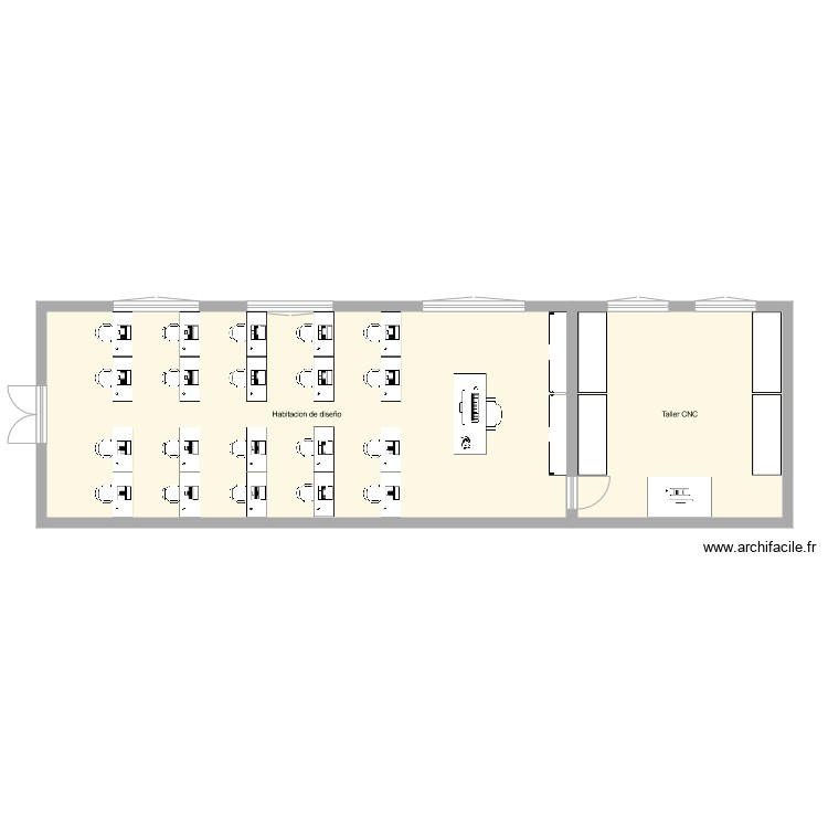 sala - Plan 2 pièces 89 m2 dessiné par Iparra